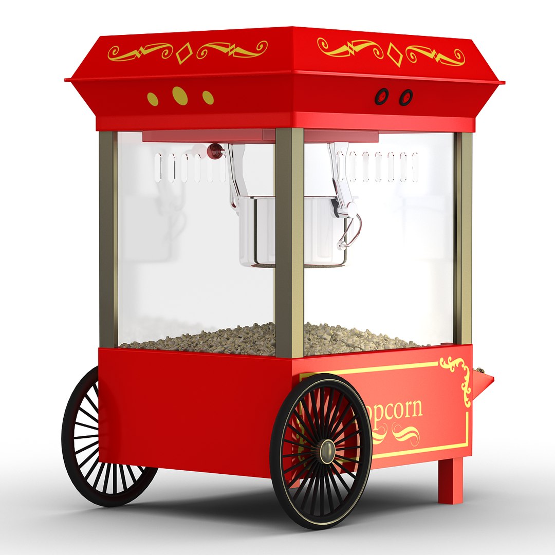 3d popcorn machine 3 model