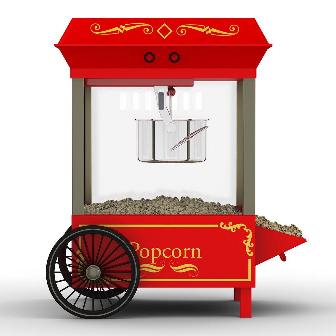 3d popcorn machine 3 model