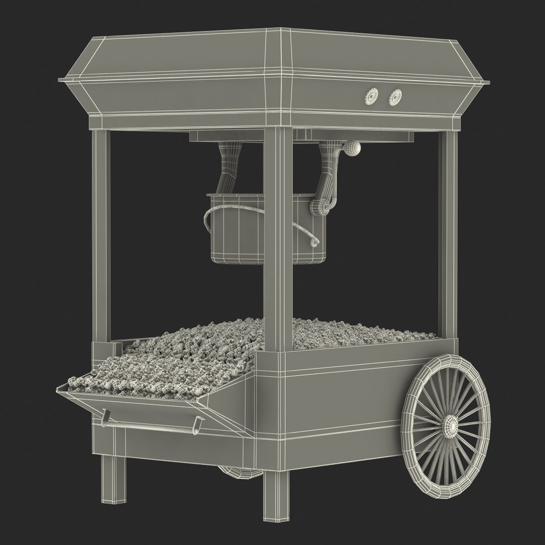 3d popcorn machine 3 model