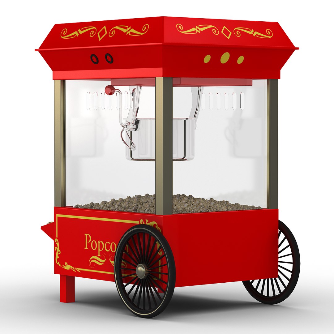 3d popcorn machine 3 model
