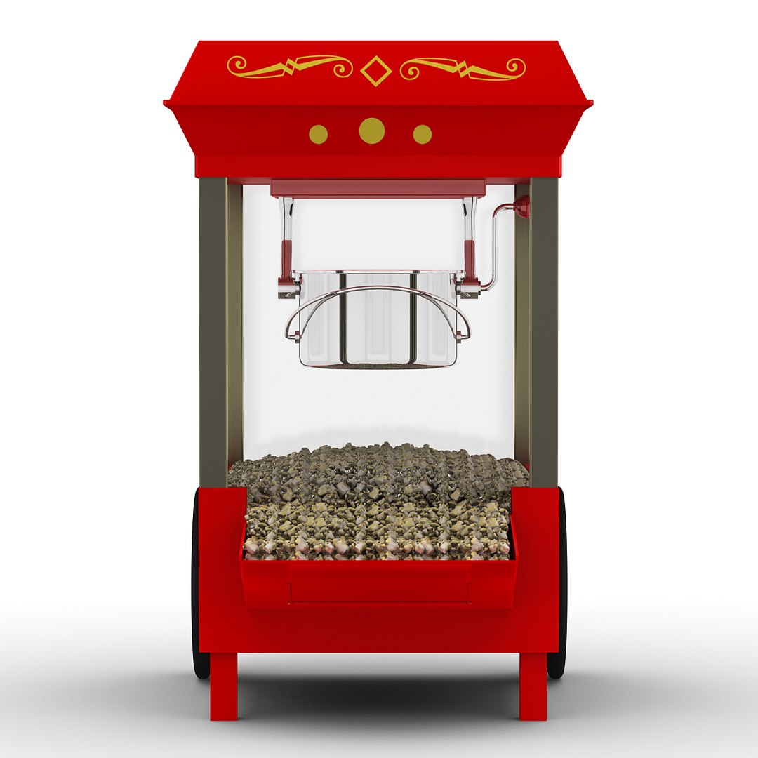 3d popcorn machine 3 model