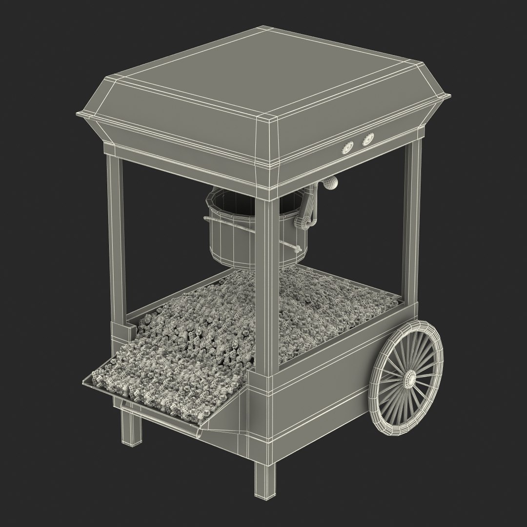 3d popcorn machine 3 model