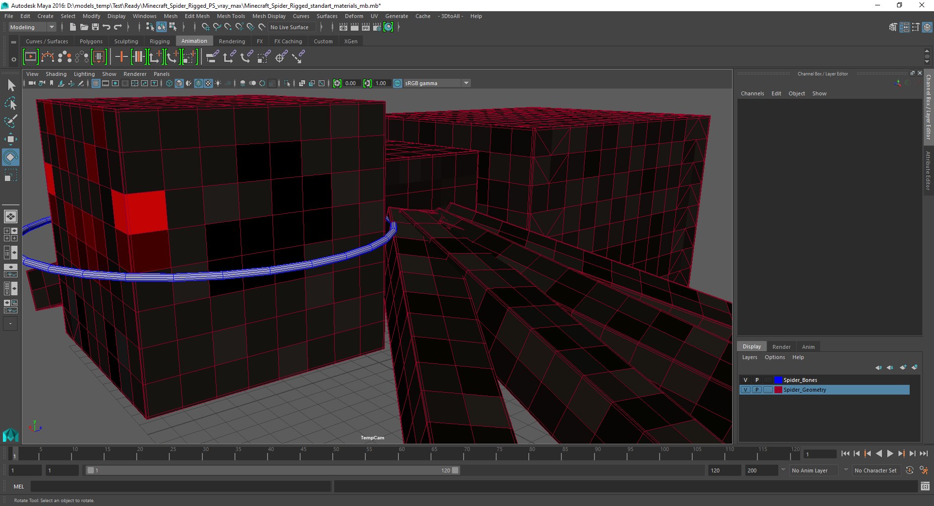 3D Minecraft Spider Rigged - TurboSquid 1503506