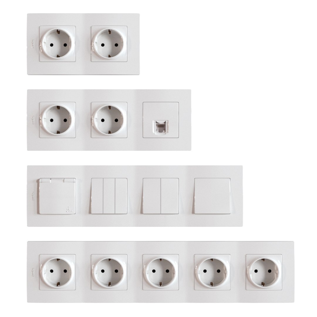 Power Socket Wall 3d Model