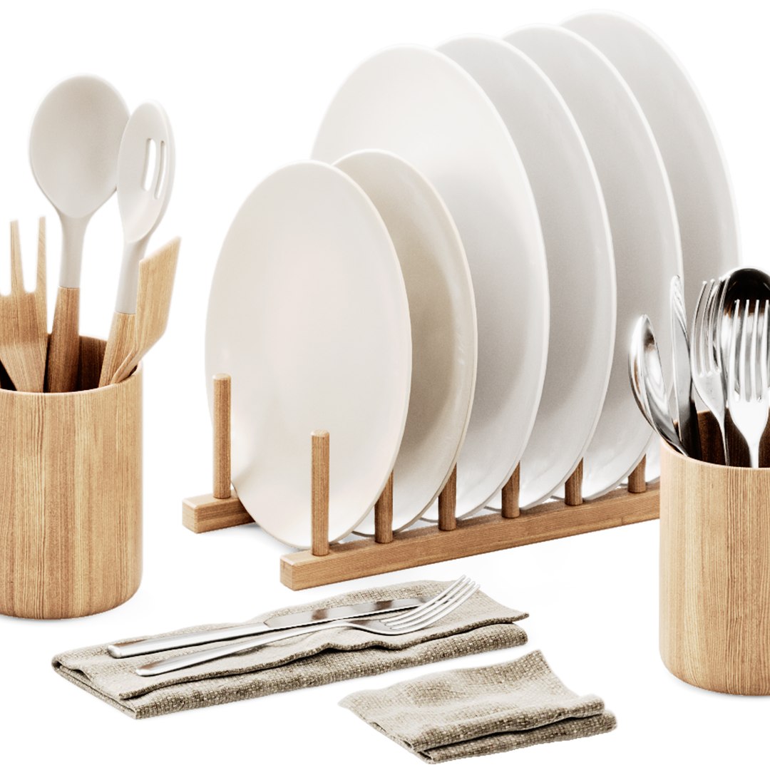 IKEA Ostbit Plate Holder Kitchen Set Model - TurboSquid 2051029