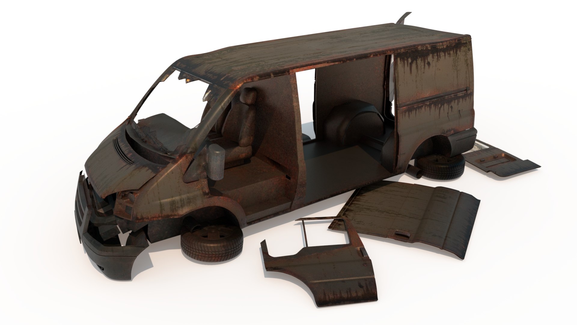 3D Abandoned Cars Destroyed Vehicles Pack A2 Model - TurboSquid 1832921