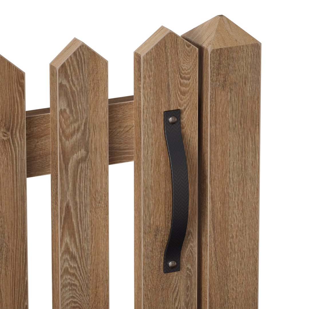 3D Wooden Picket Fence With Wicket And Gate Model - TurboSquid 2148070