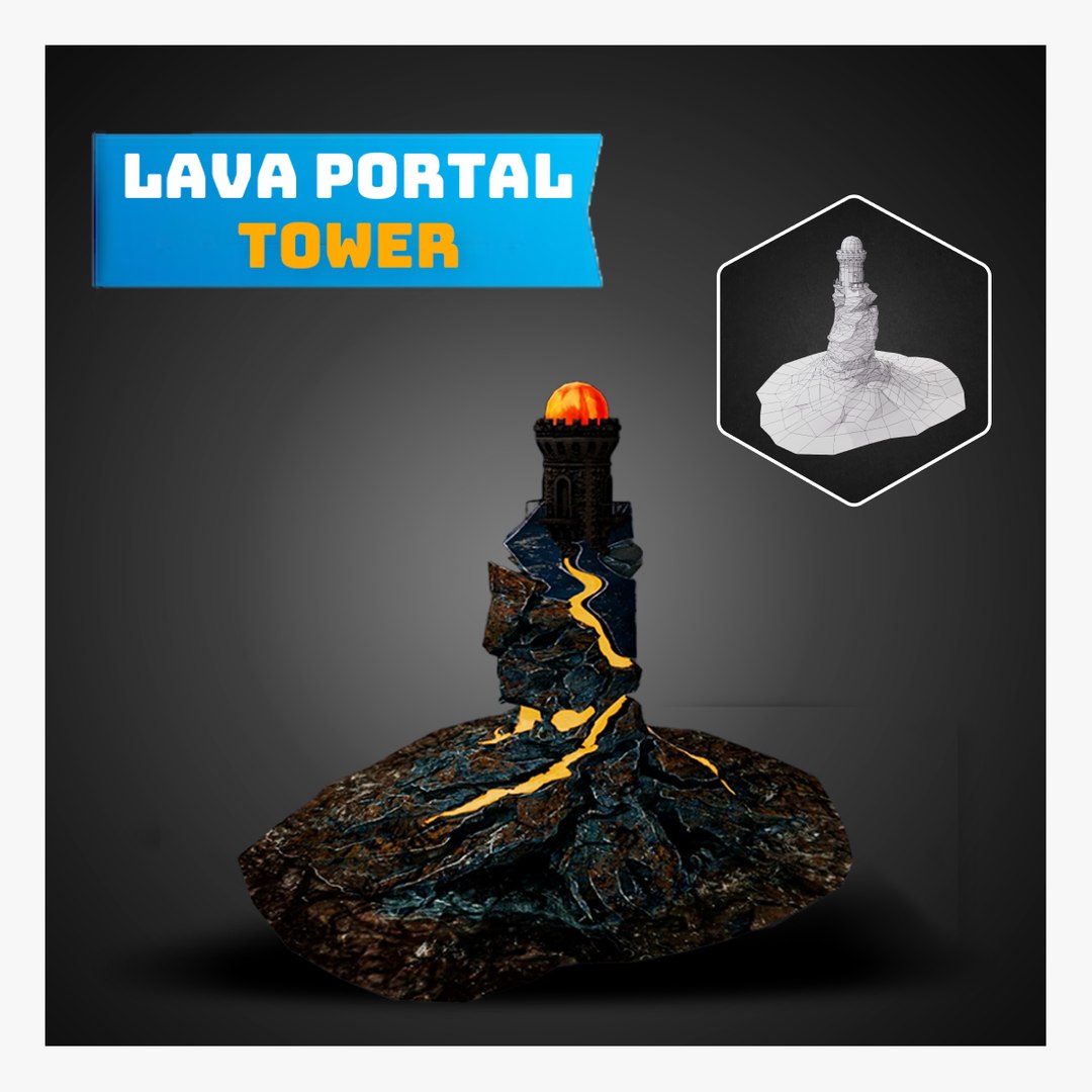 Lava Portal Tower 3D Model - TurboSquid 2178242