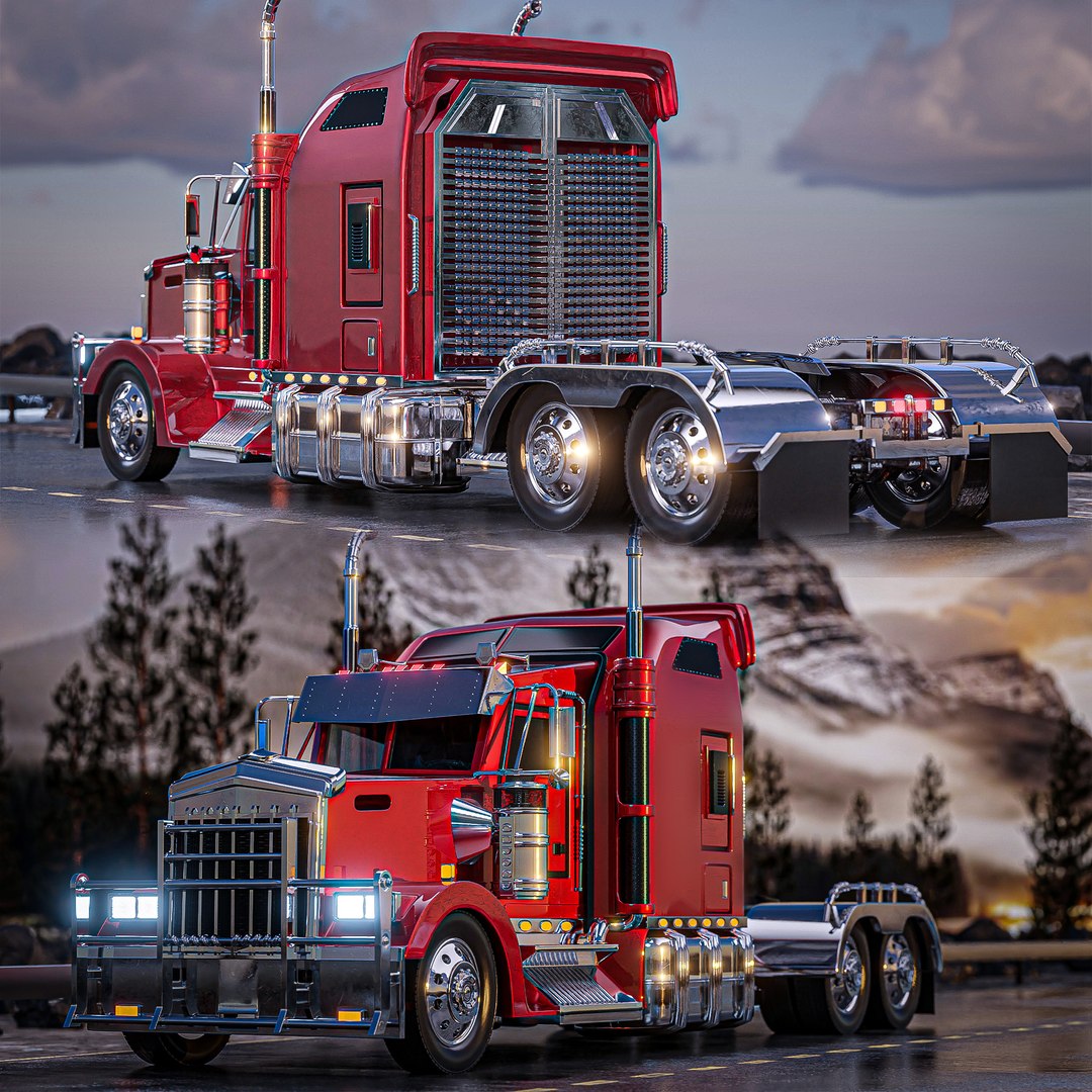 3D Truck Kenworth W900 - TurboSquid 2091782