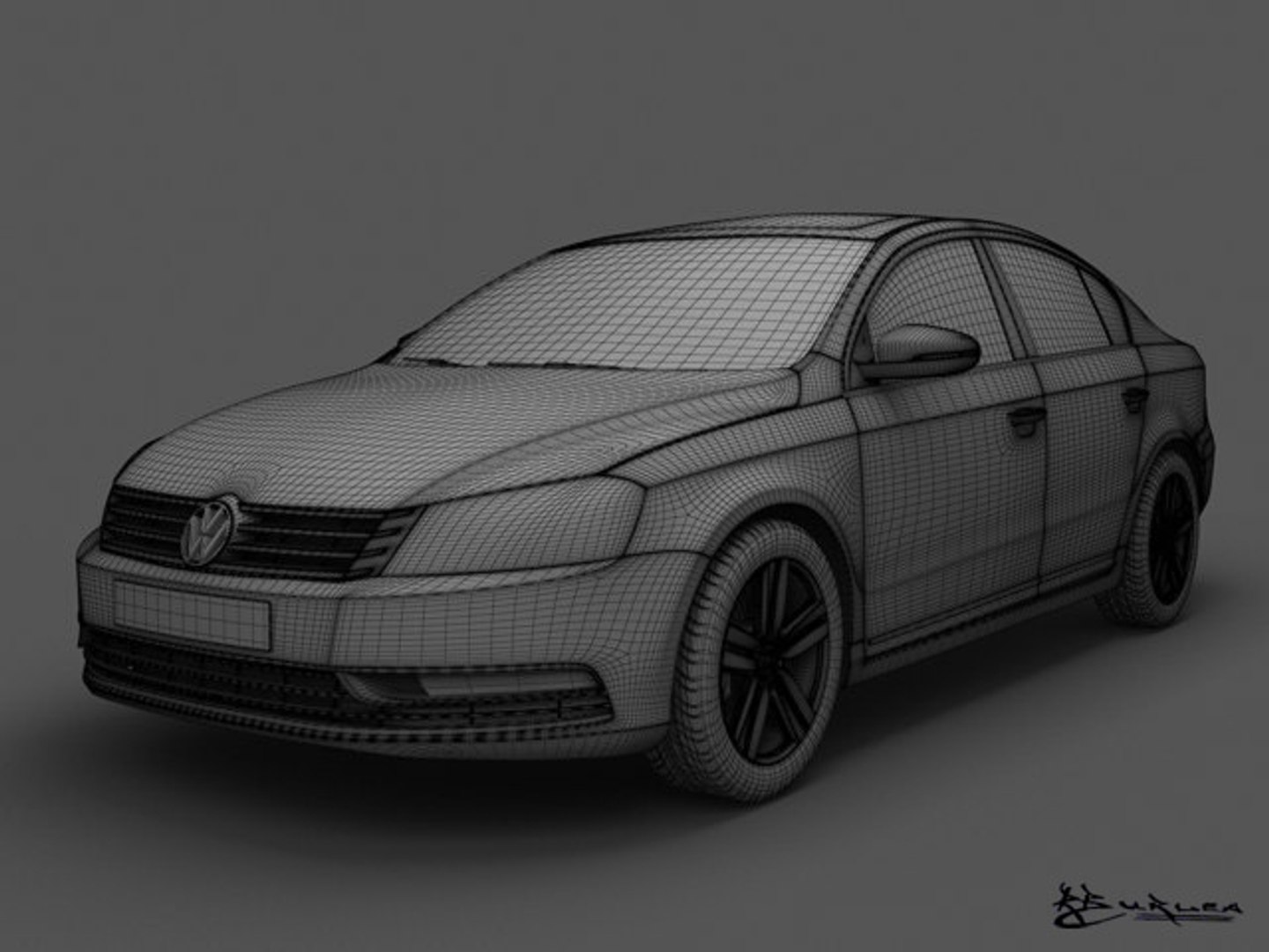 3d Volkswagen Passat Sedan Model