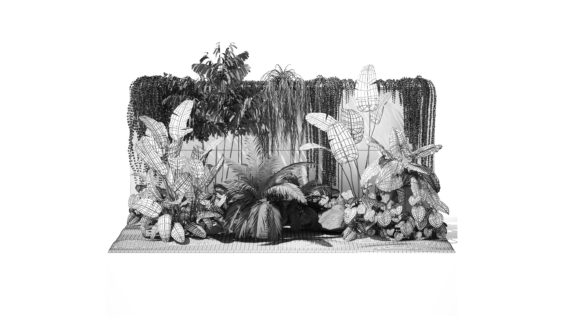 Garden With Exotic Plants Strelitzia Ravenal Palm Model - TurboSquid ...