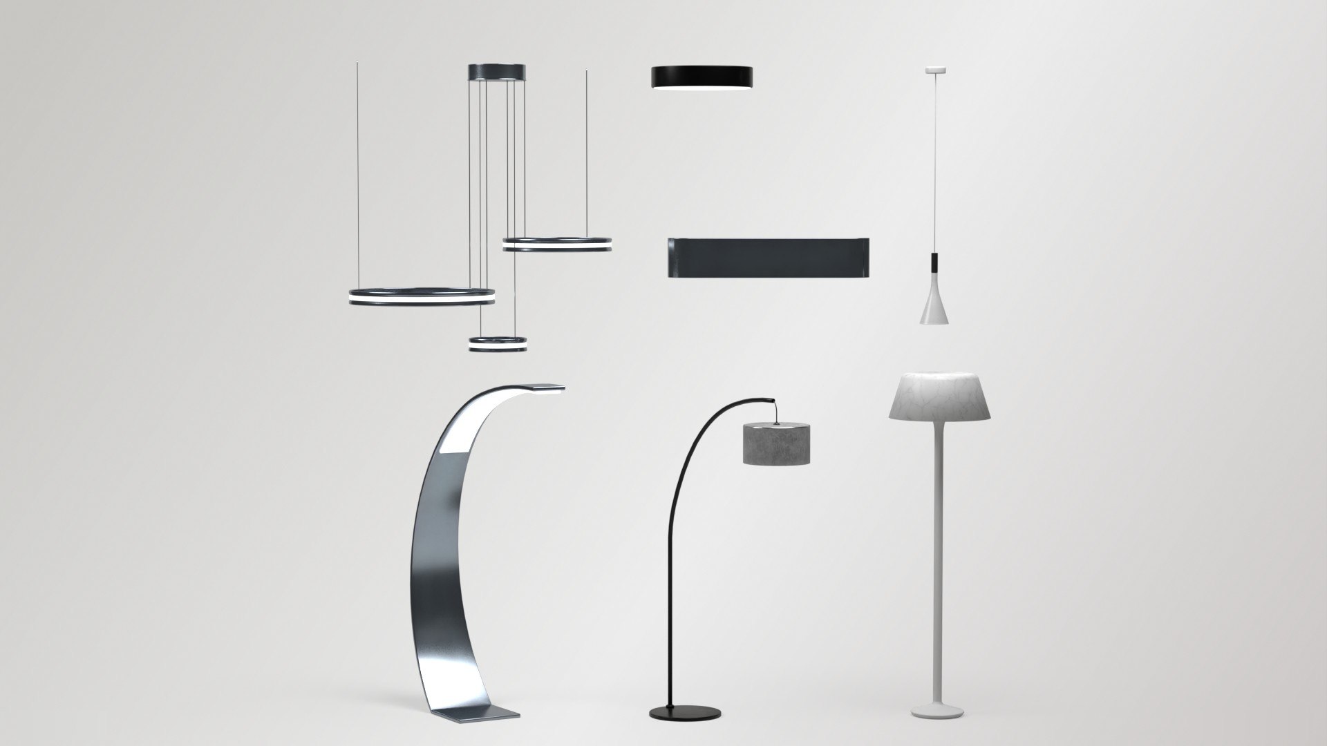 3D Lighting Set - 13 Lamps With Unique Design - TurboSquid 2001475