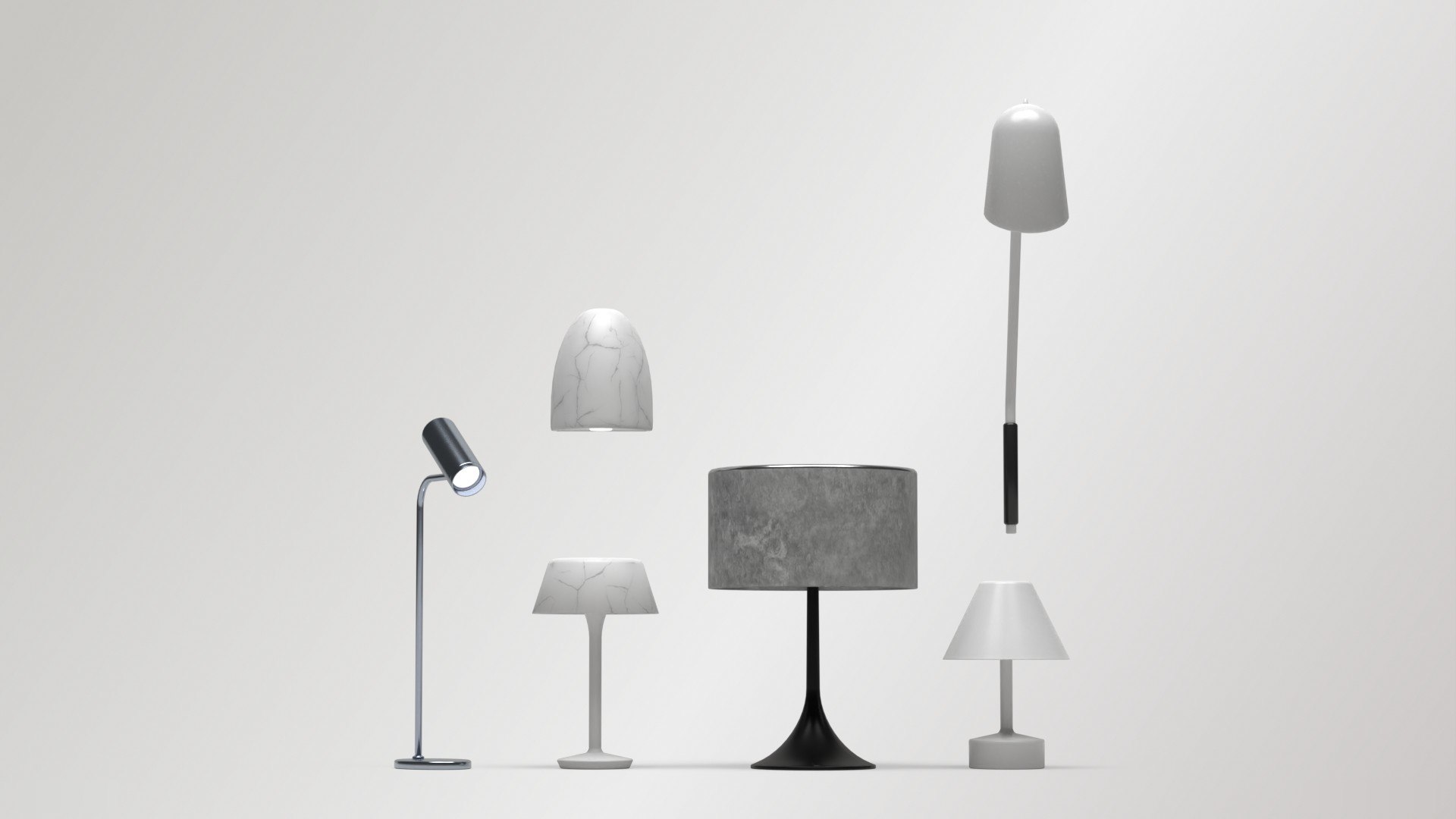 3D Lighting Set - 13 Lamps With Unique Design - TurboSquid 2001475