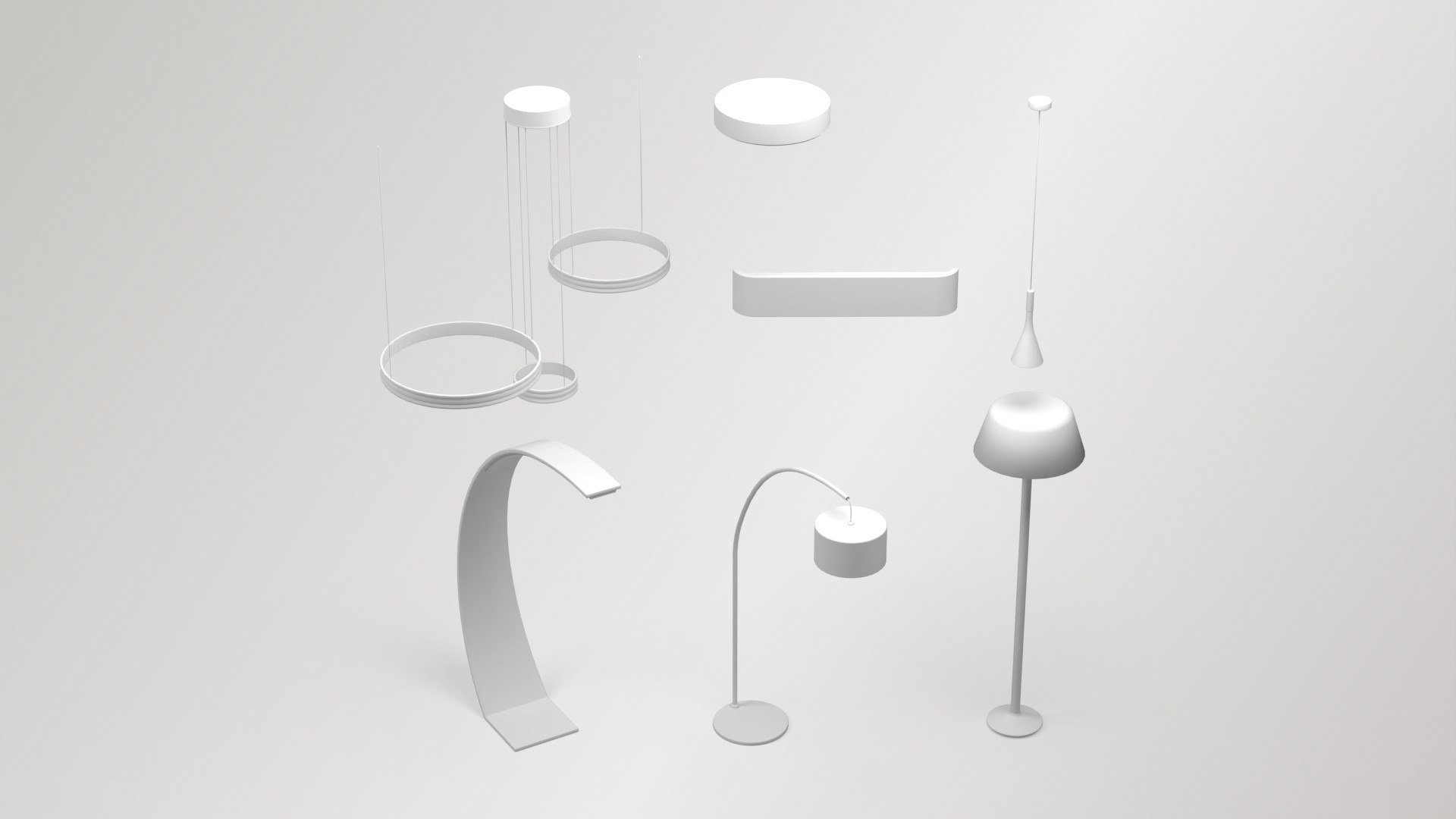 3D Lighting Set - 13 Lamps With Unique Design - TurboSquid 2001475