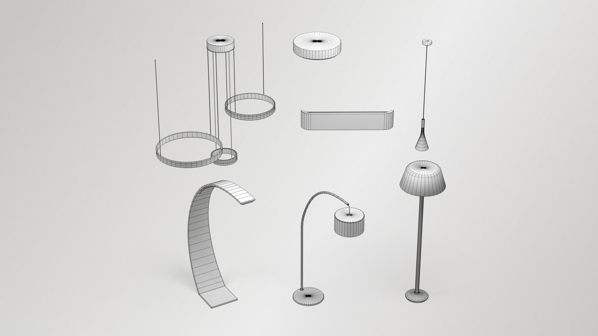 3D Lighting Set - 13 Lamps With Unique Design - TurboSquid 2001475