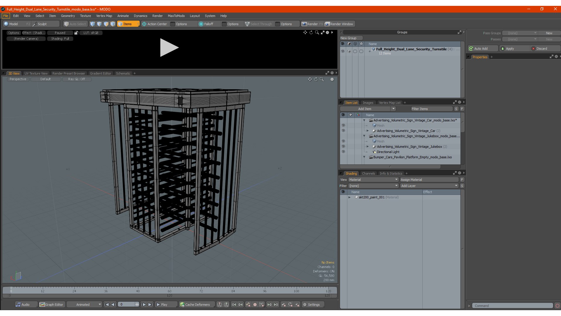 3D Full Height Dual Lane Security Turnstile - TurboSquid 1769919