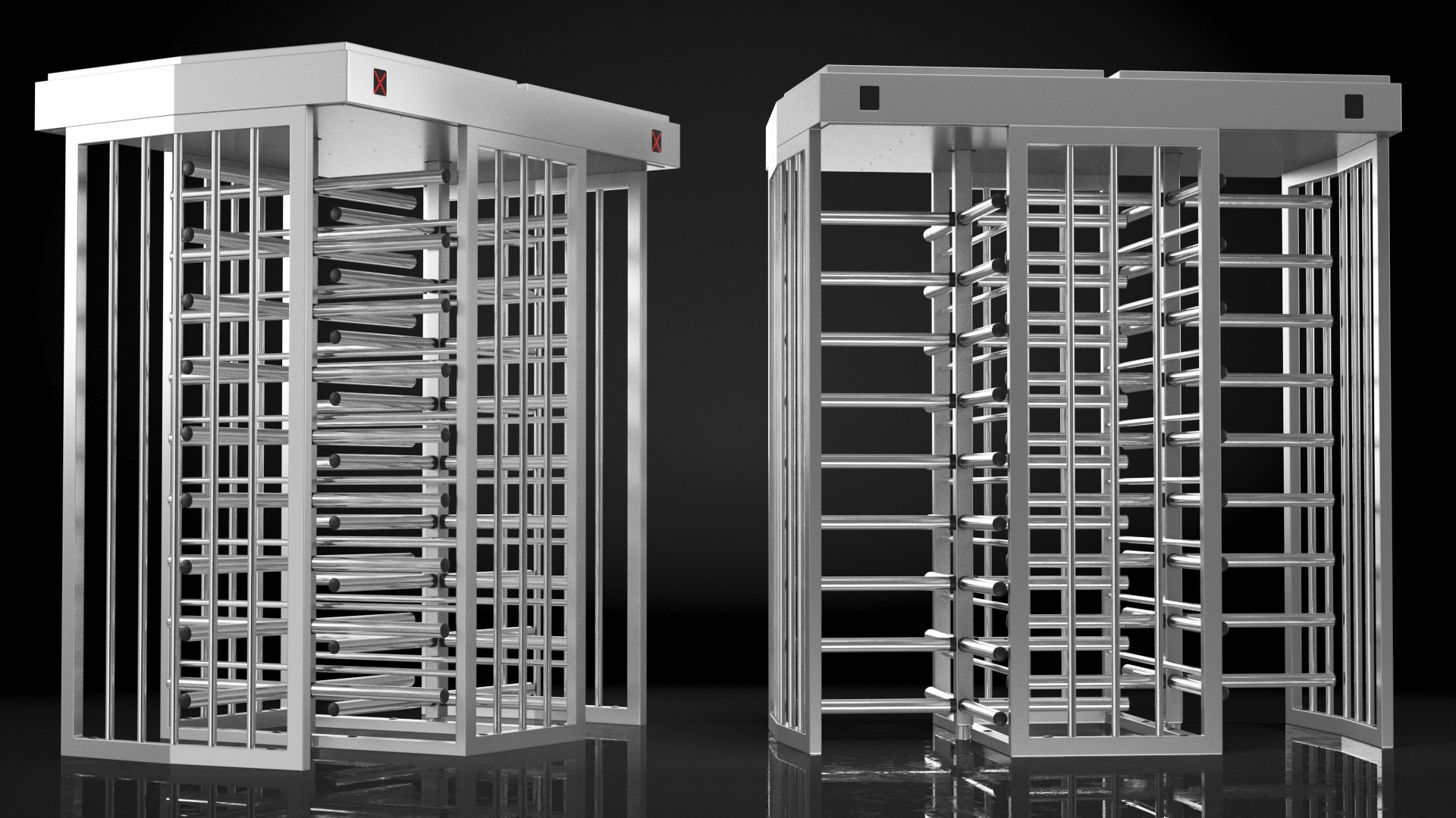 3D Full Height Dual Lane Security Turnstile - TurboSquid 1769919