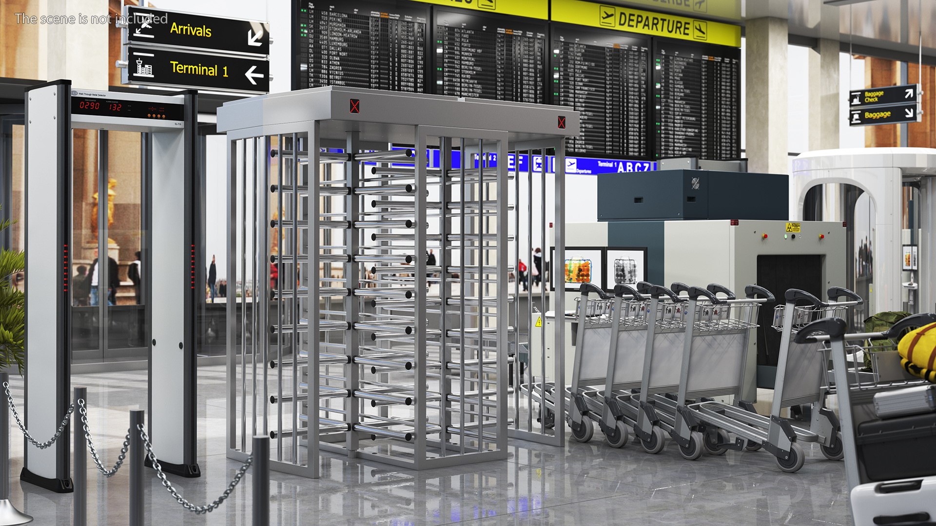 3D Full Height Dual Lane Security Turnstile - TurboSquid 1769919