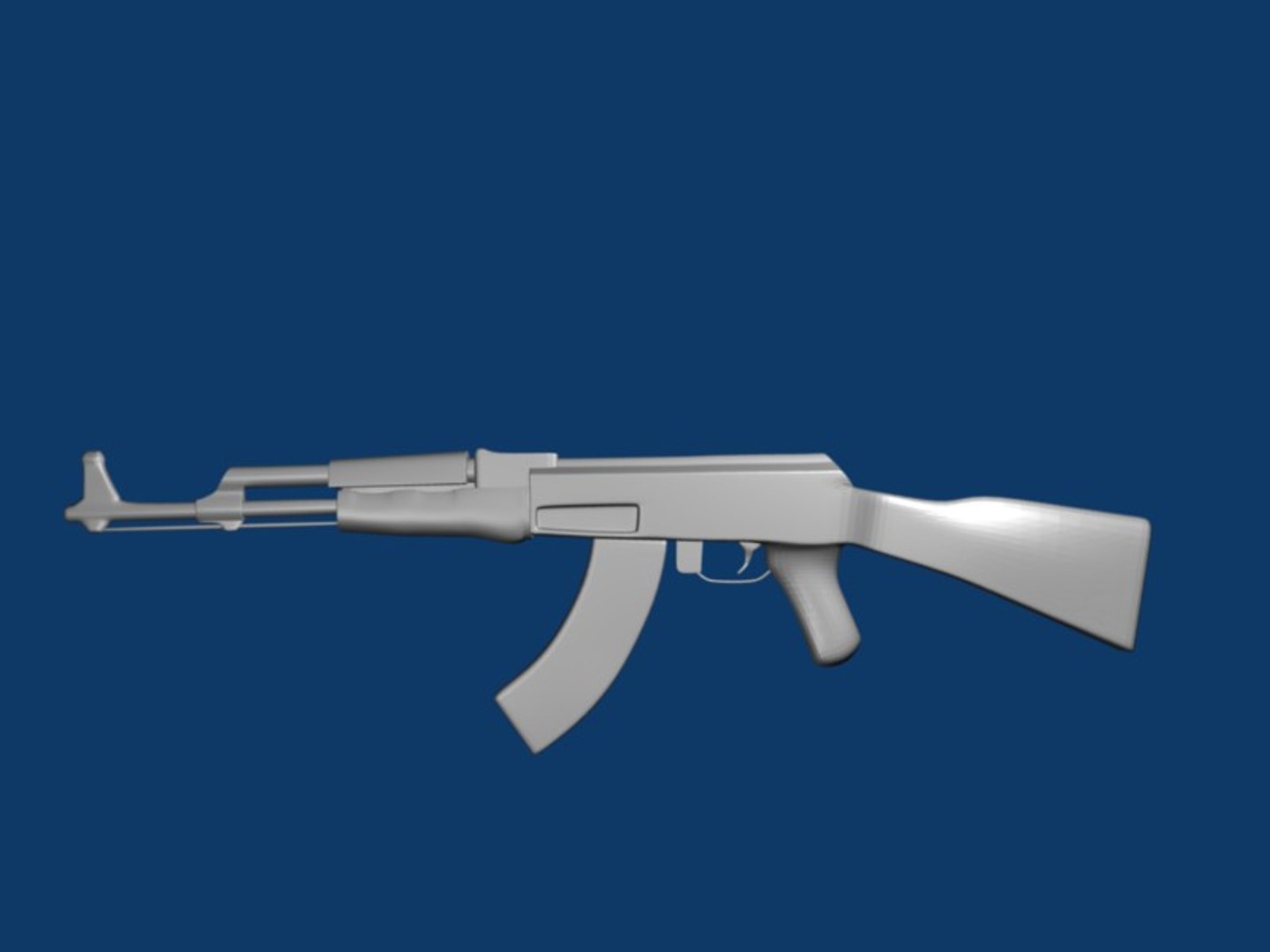 Ak-47 Modeled Blender 3d Obj