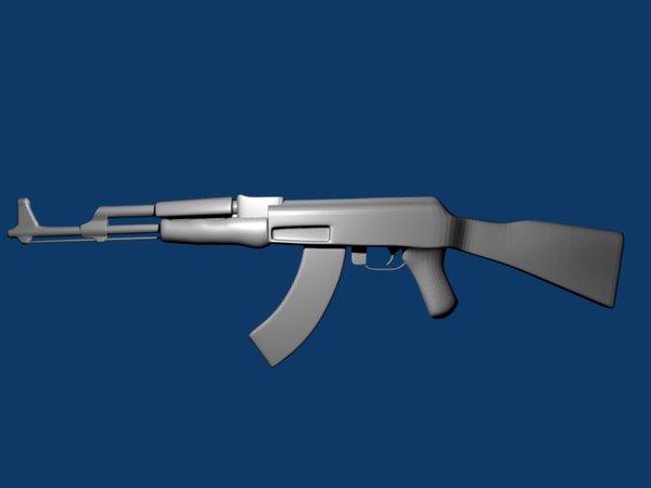 ak-47 modeled blender 3d obj