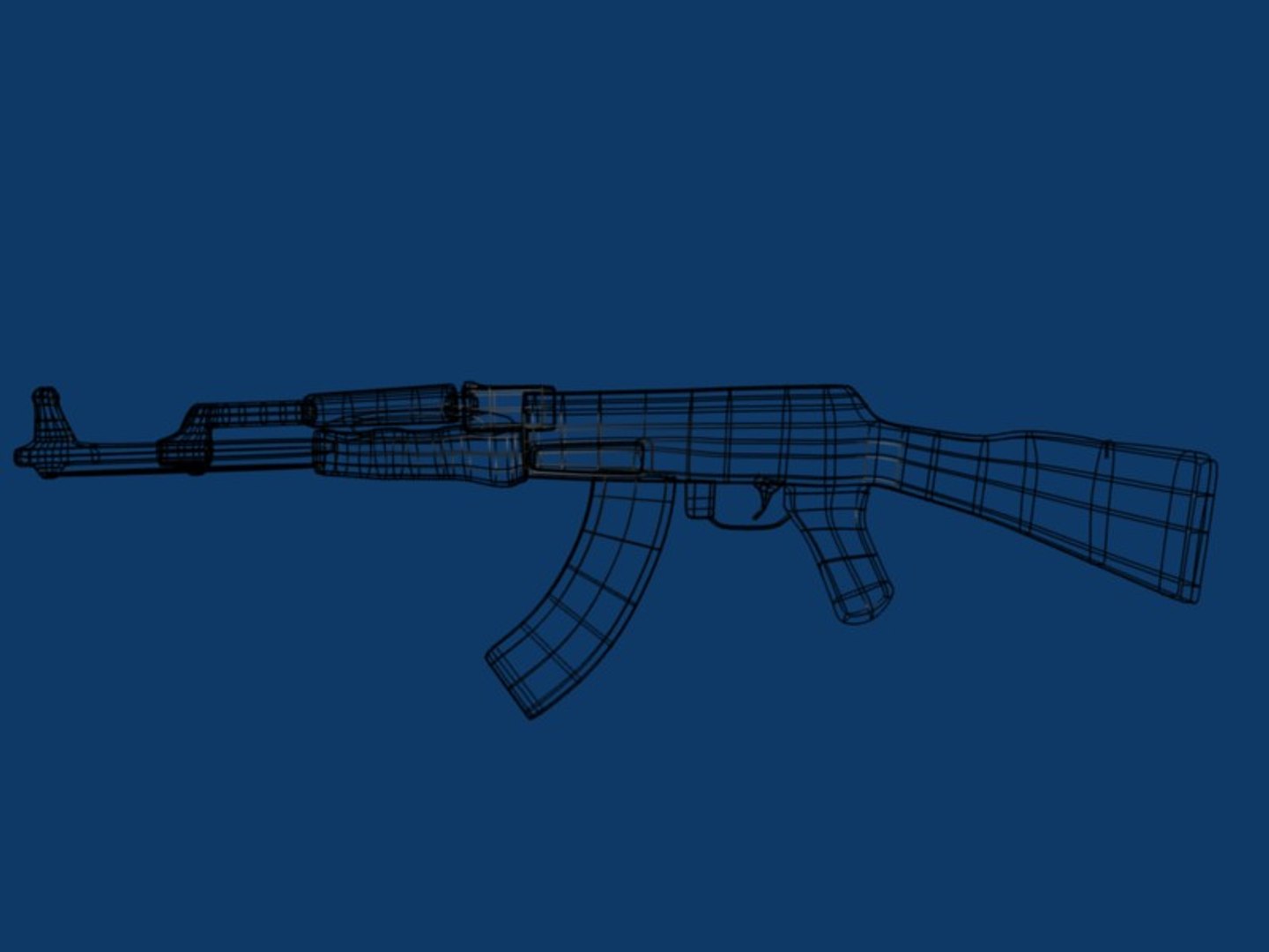 Ak-47 Modeled Blender 3d Obj