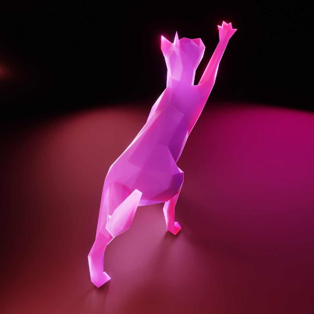 3D Cat Greets Low Poly - TurboSquid 1936883