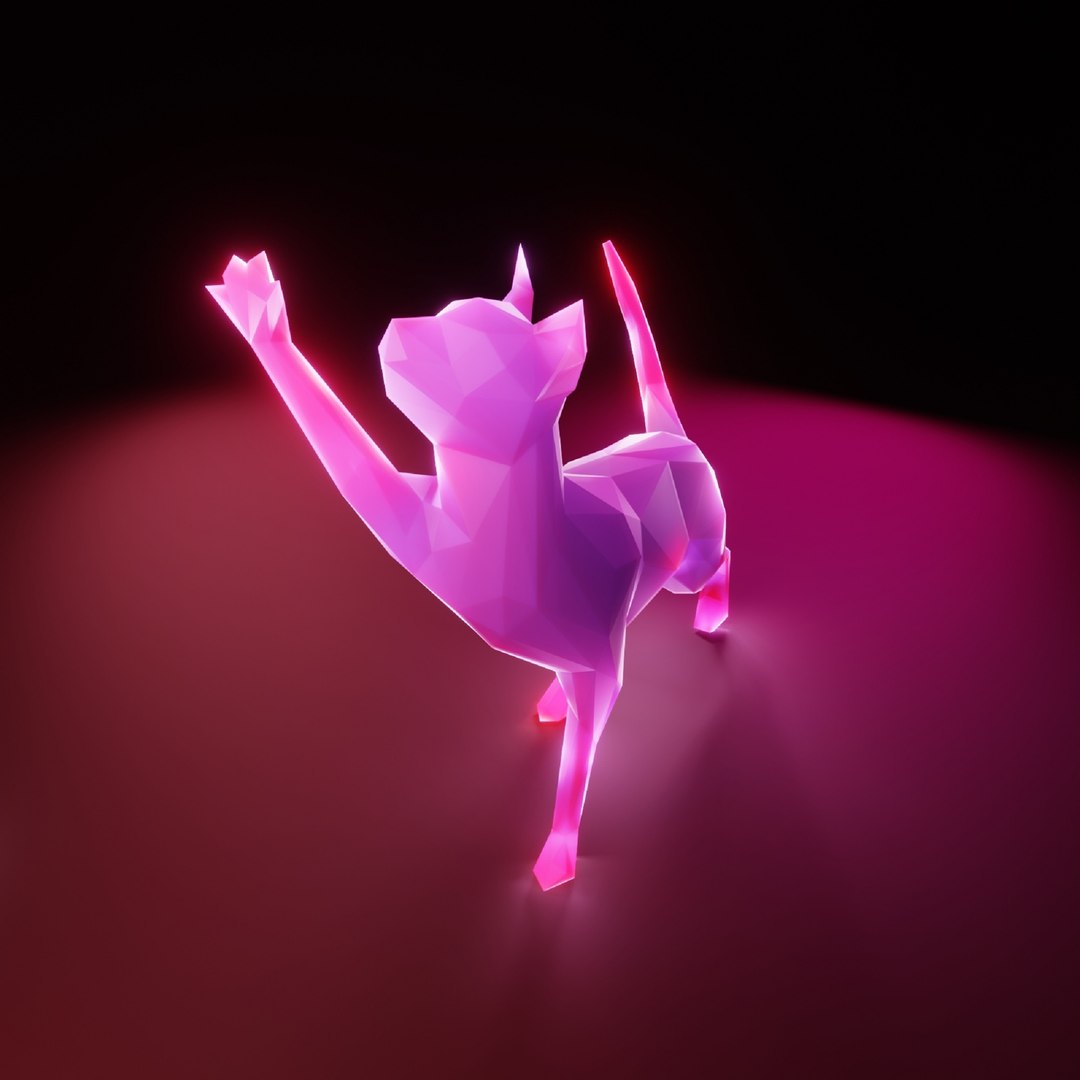 3D Cat Greets Low Poly - TurboSquid 1936883