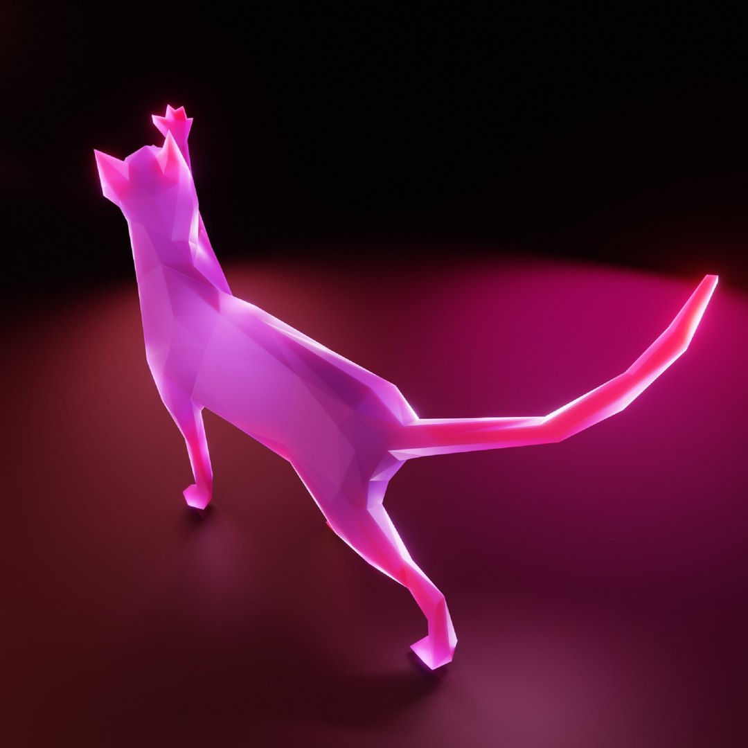3D Cat Greets Low Poly - TurboSquid 1936883