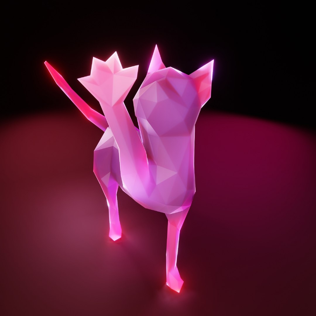 3D Cat Greets Low Poly - TurboSquid 1936883