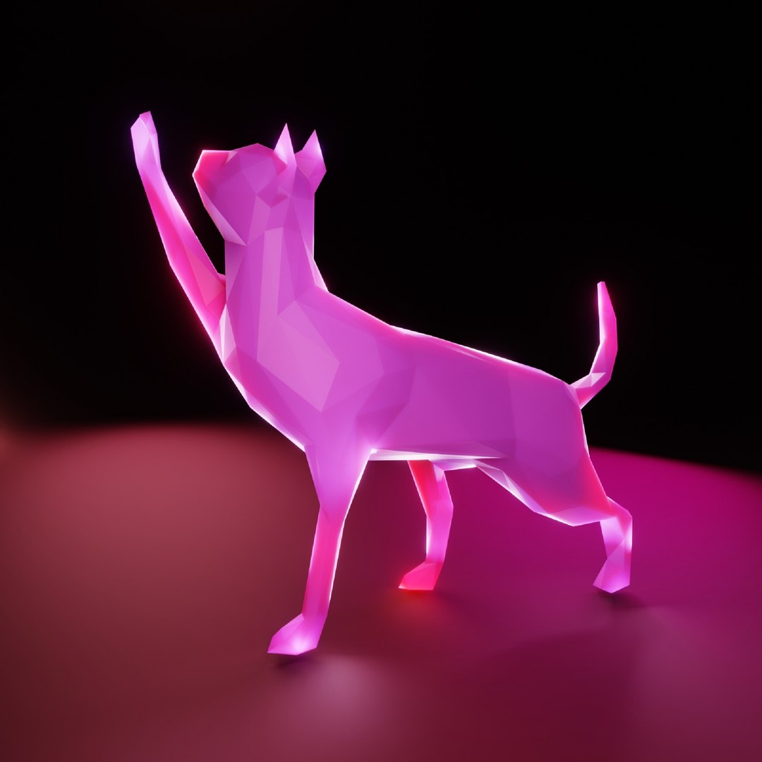3D Cat Greets Low Poly - TurboSquid 1936883