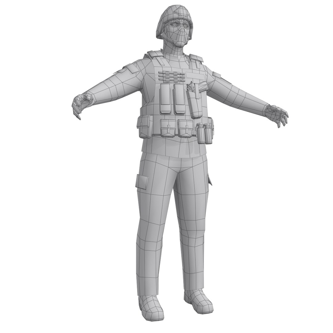 3d Rigged Swat Soldier Model