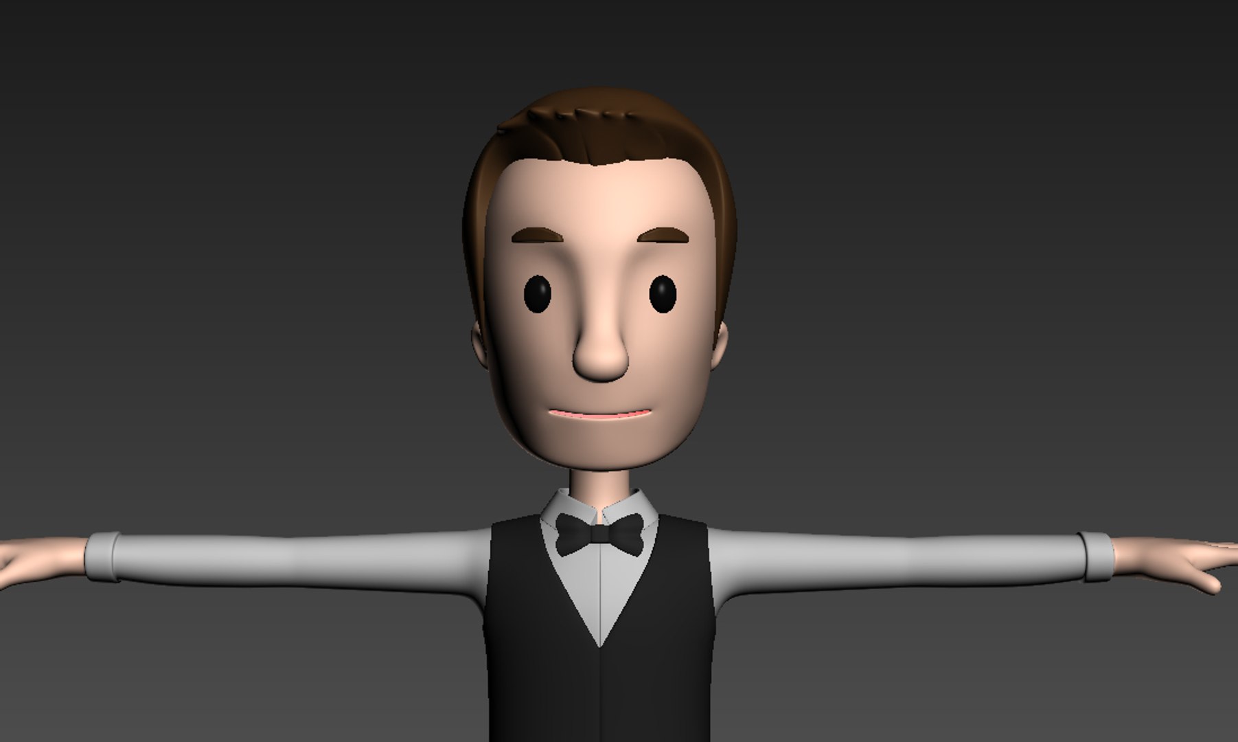 Waiter Character Cartoon 3D Model - TurboSquid 1360937