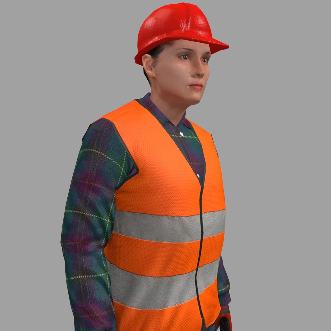 Rigged Female Worker 3D Model - TurboSquid 1404932