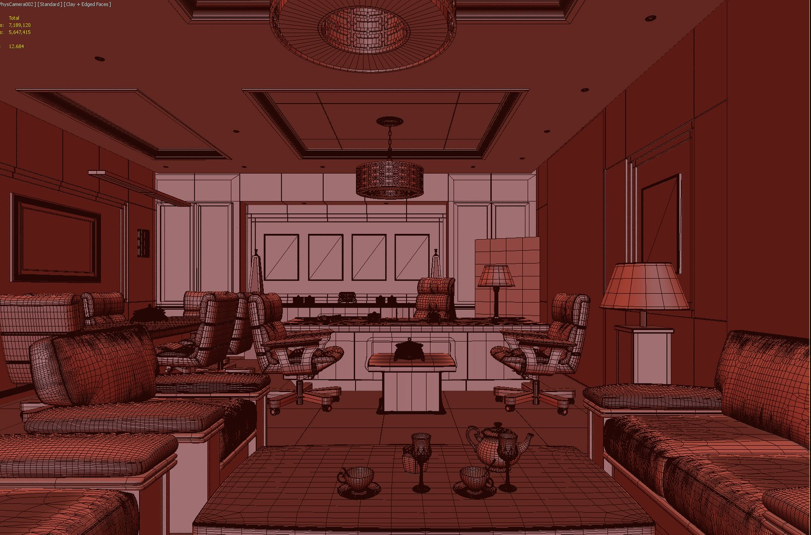 Realistic executive office scene 3D model - TurboSquid 1278445