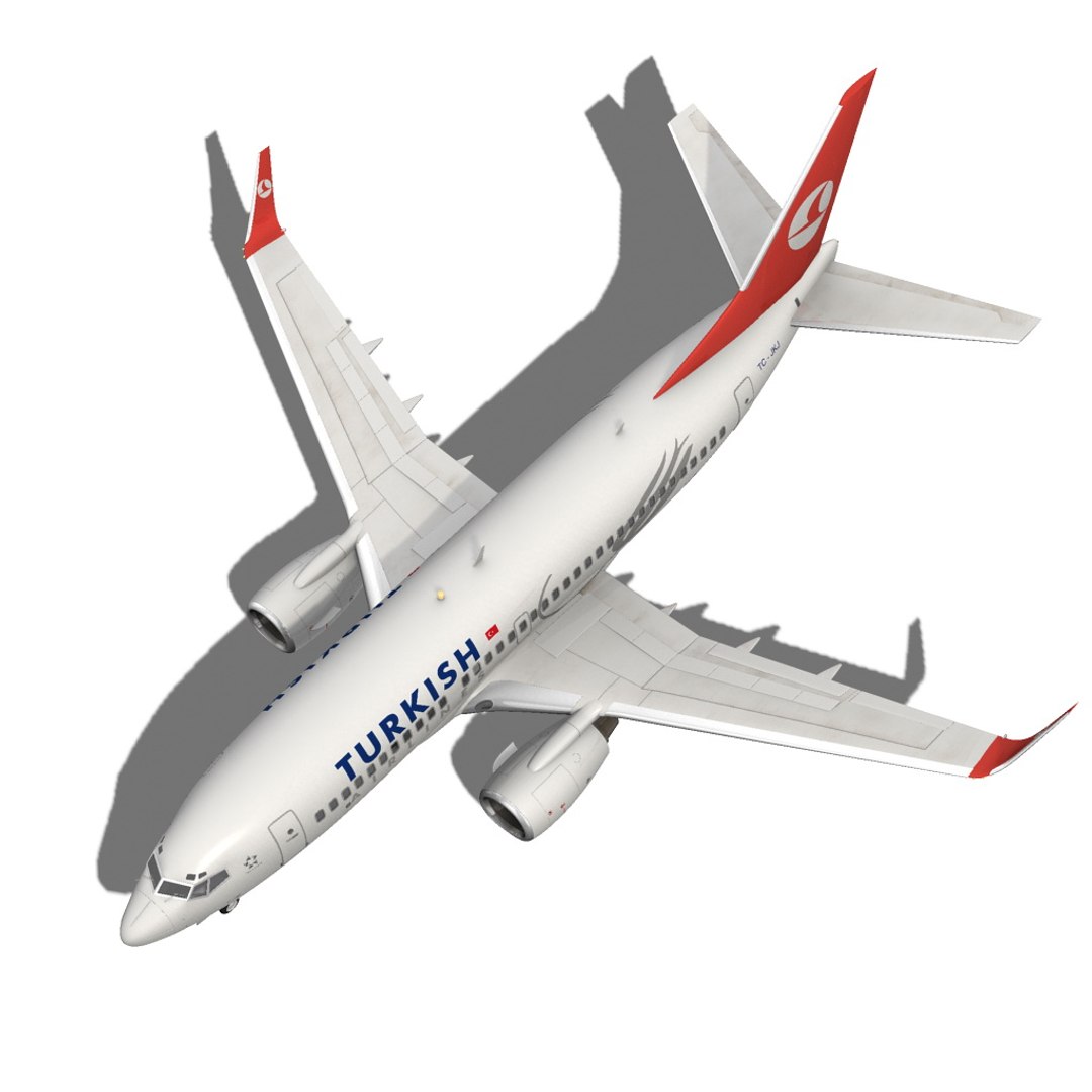 3dsmax Turkish Airlines Boeing Plane