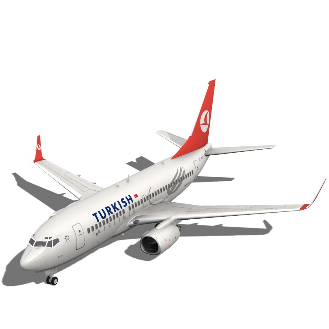 3dsmax Turkish Airlines Boeing Plane