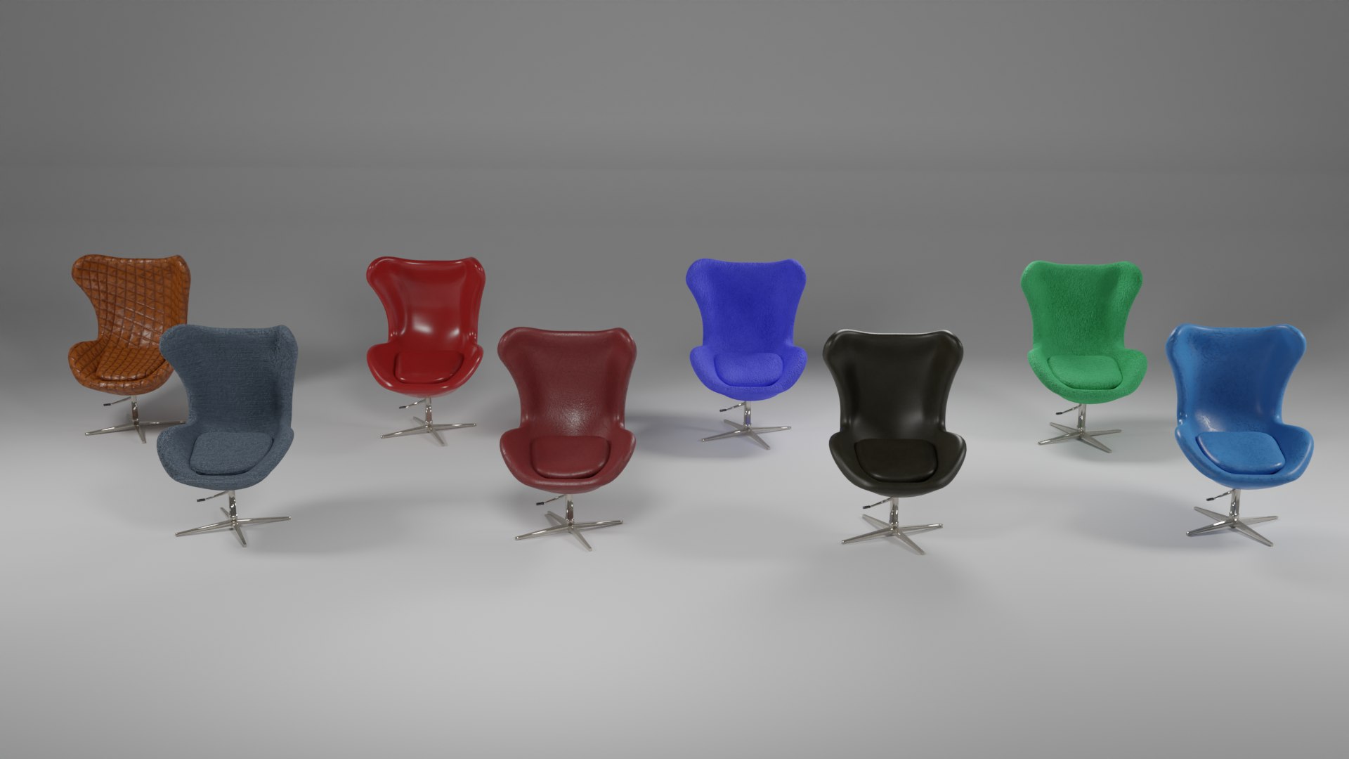 3D Egg Chair Model And 8 Skins Model - TurboSquid 2118603