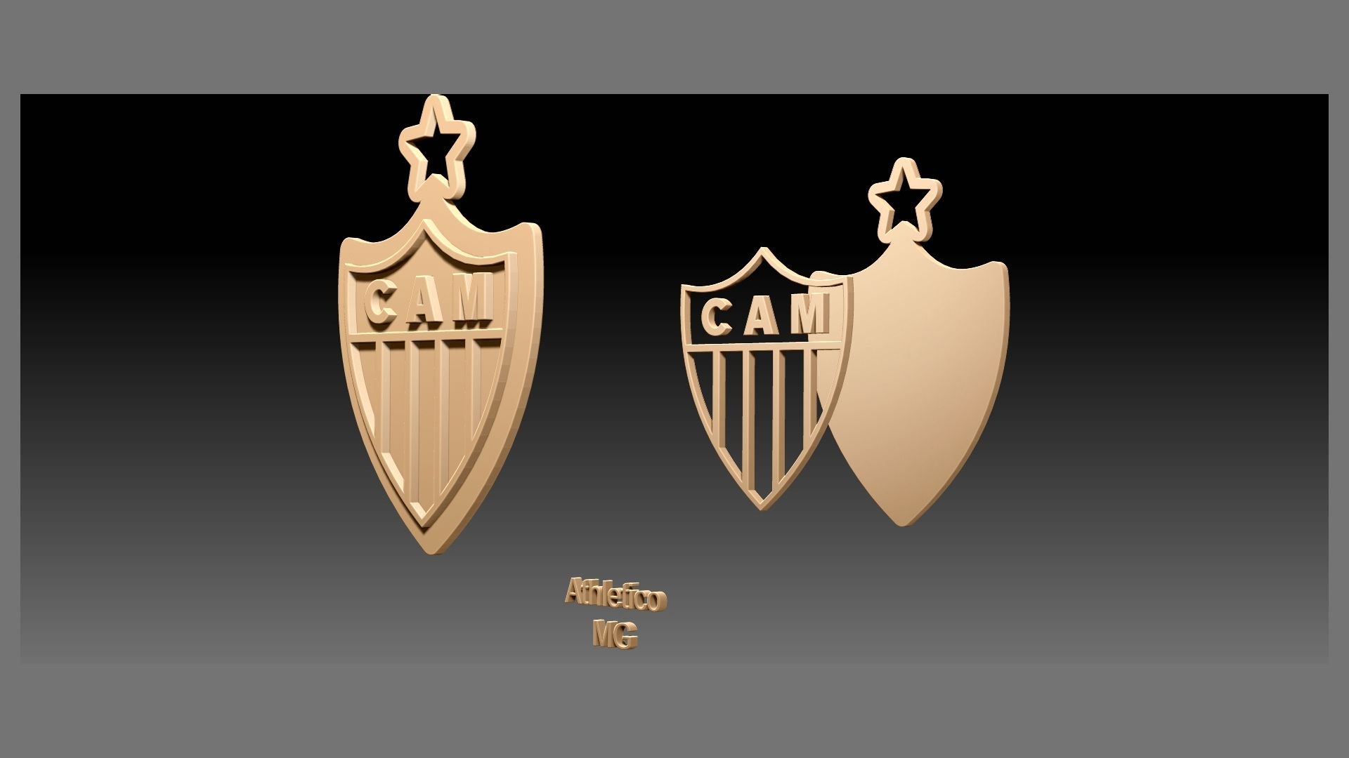 Atletico-MG Logo Printable And Renderable Logo Shields Keychan 3D ...