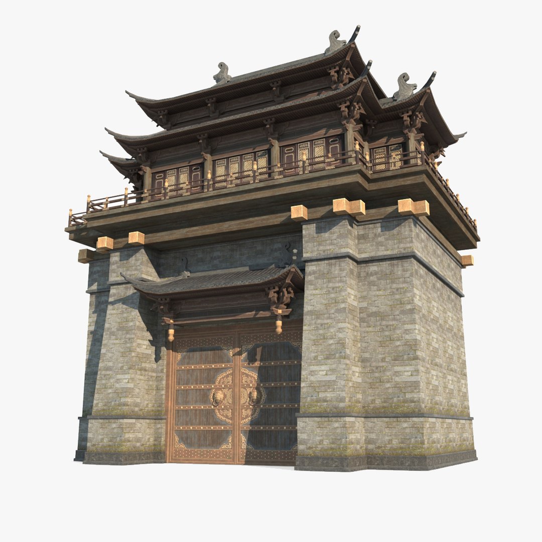 3D Ancient Asian Architecture City Gate Model - TurboSquid 2050871