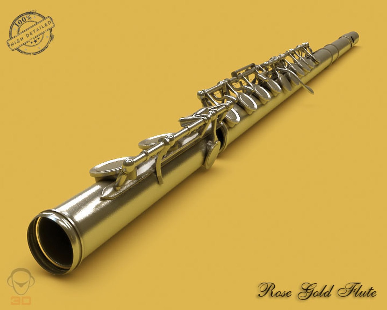3d Realistic Flute