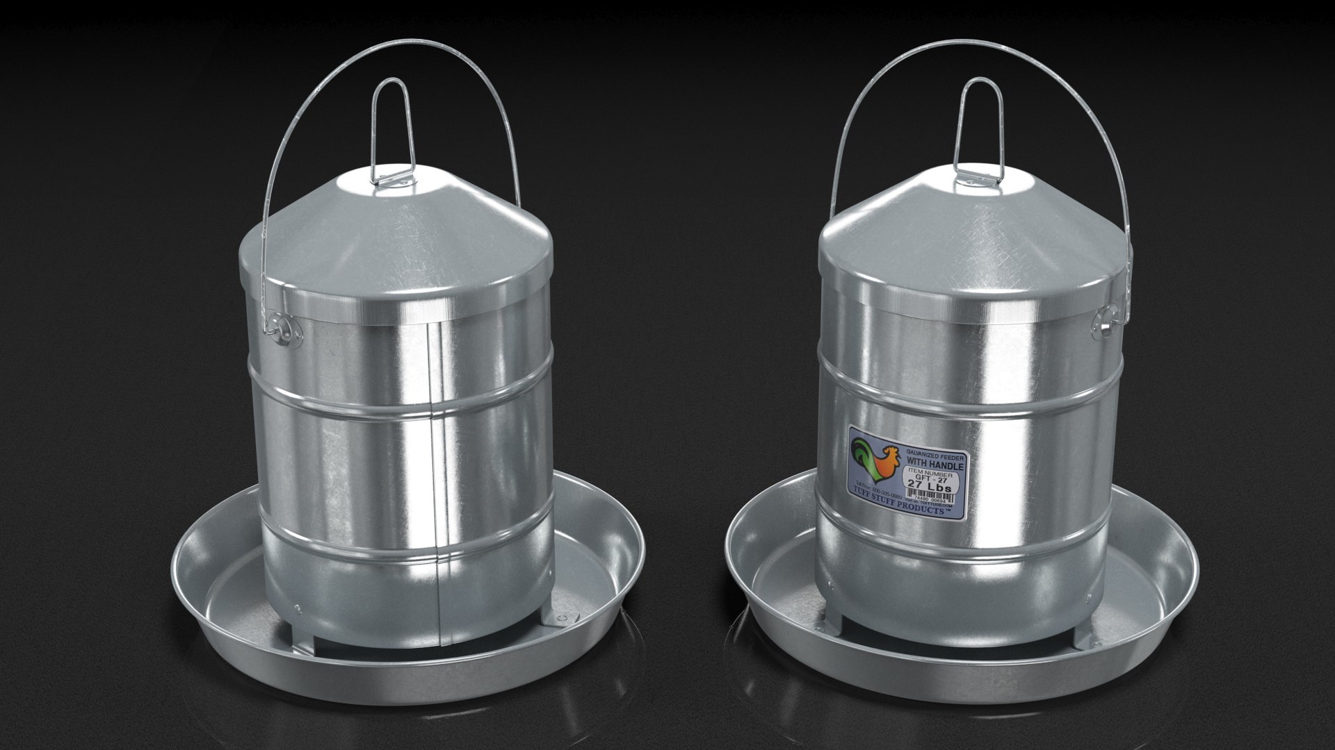 3D Tuff Stuff Galvanized Poultry Feeder 27Lbs Model - TurboSquid 1793876