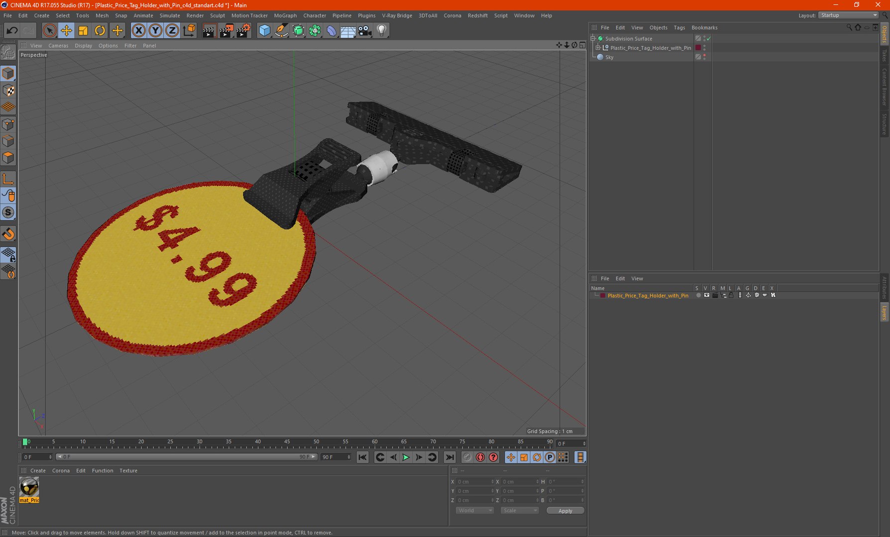 Plastic Price Tag Holder With Pin 3D Model - TurboSquid 1998678