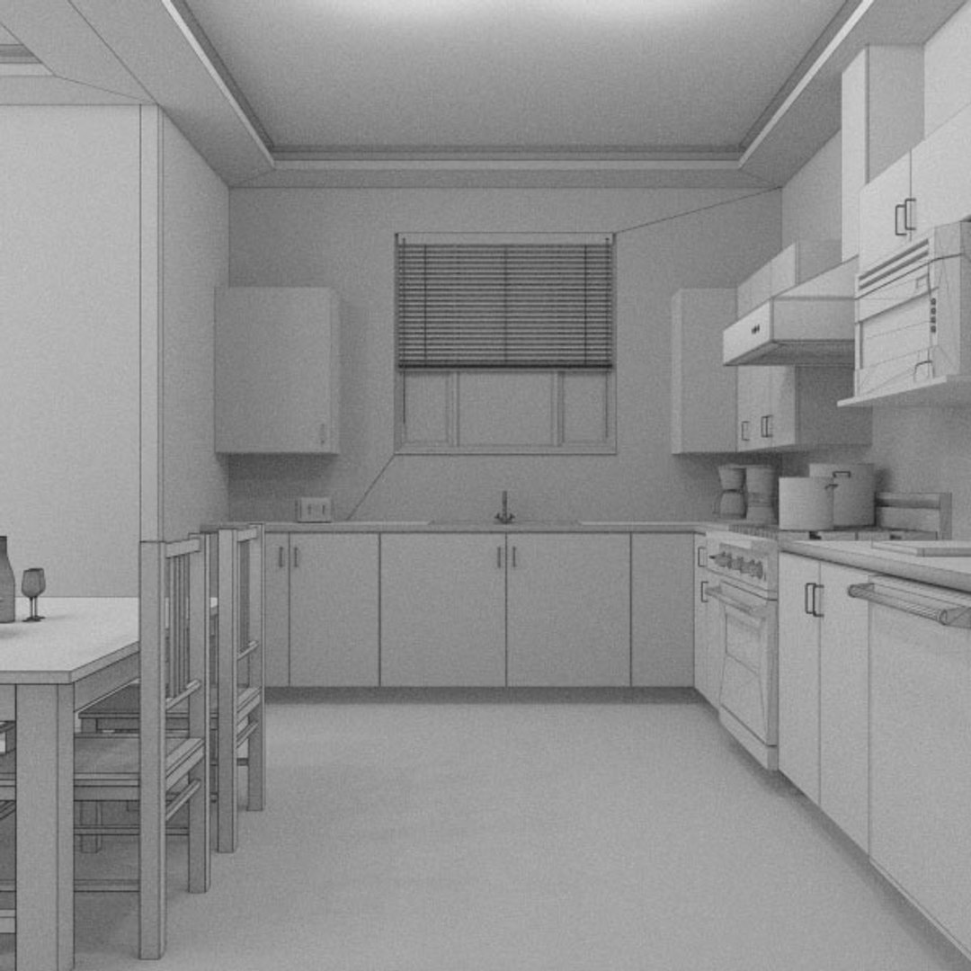 maya kitchen scene