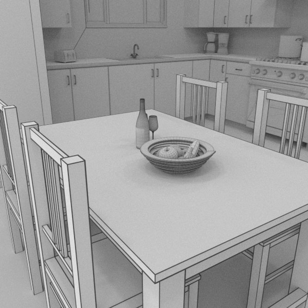 maya kitchen scene