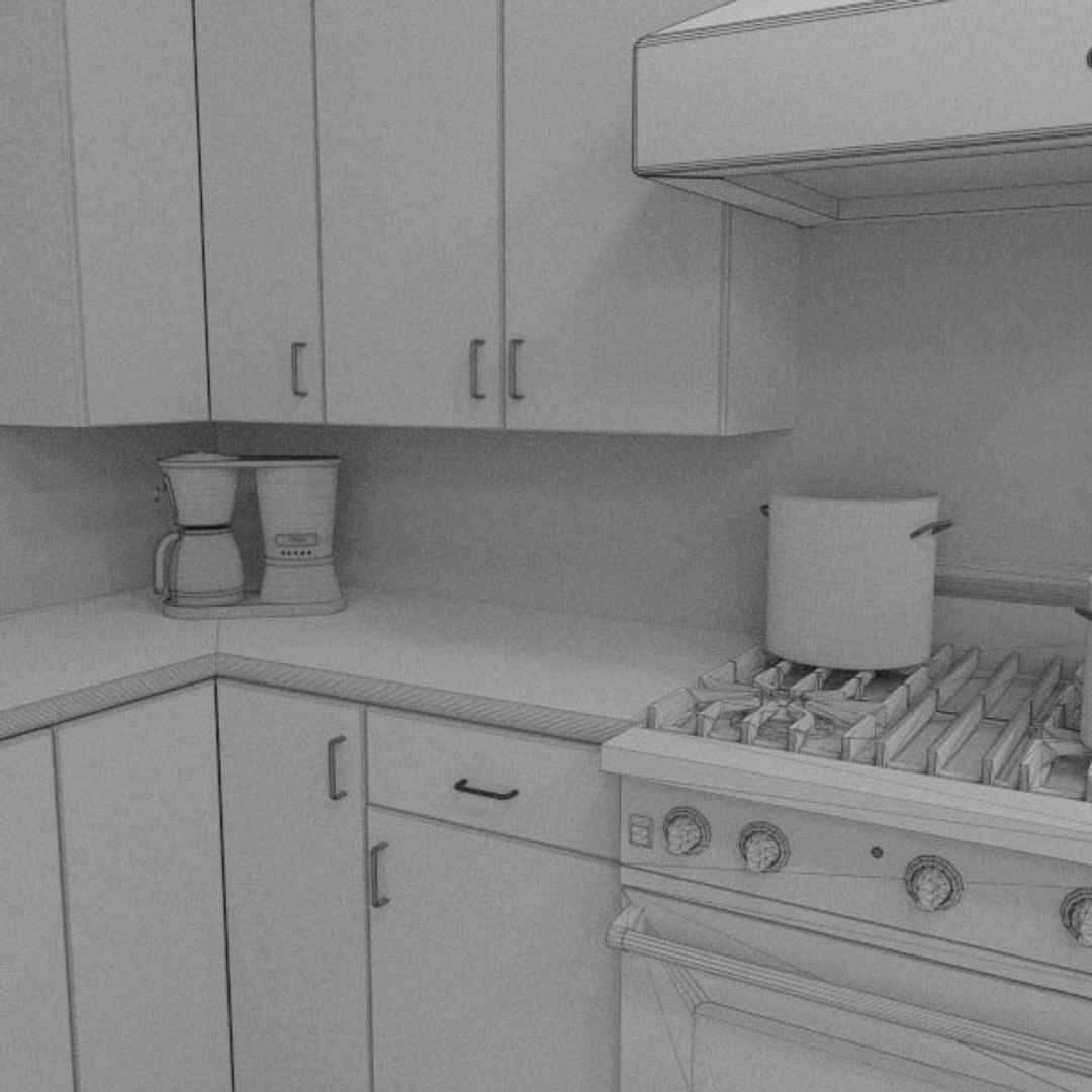 maya kitchen scene
