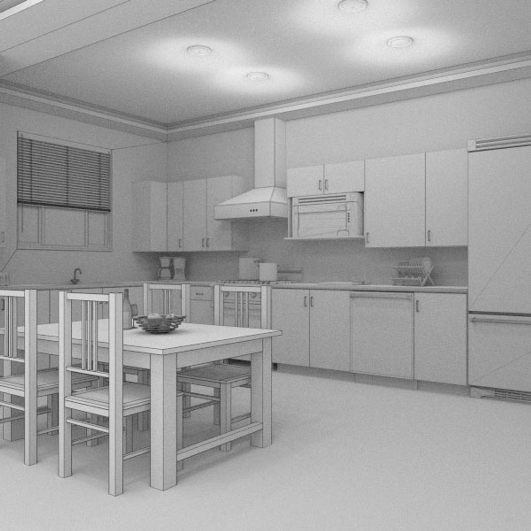 maya kitchen scene