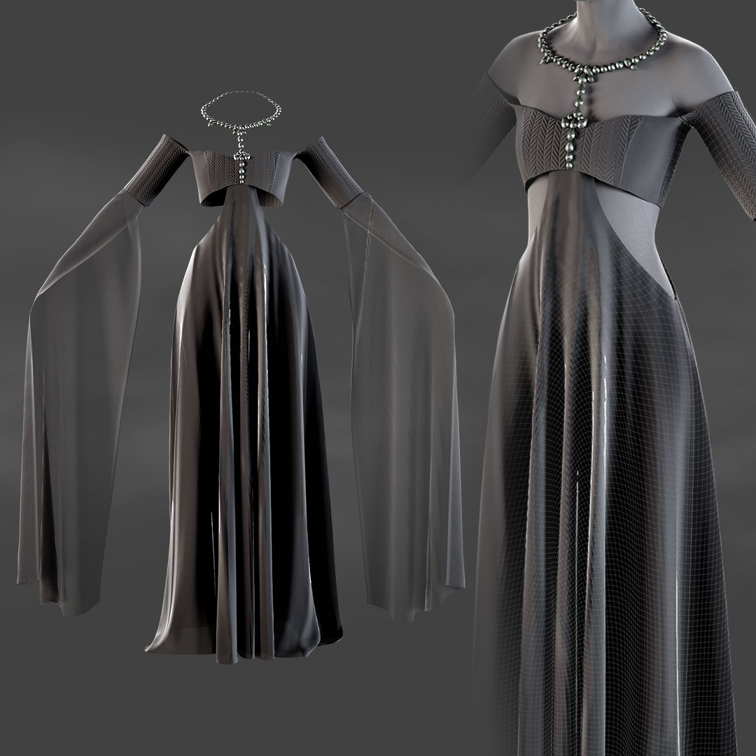 3D Long Prom Dress - TurboSquid 1934721