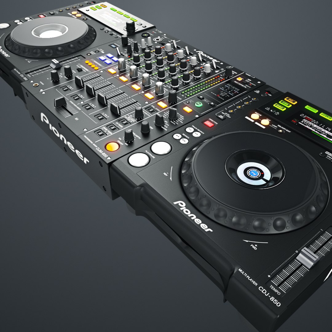 dj set pioneer black 3d model