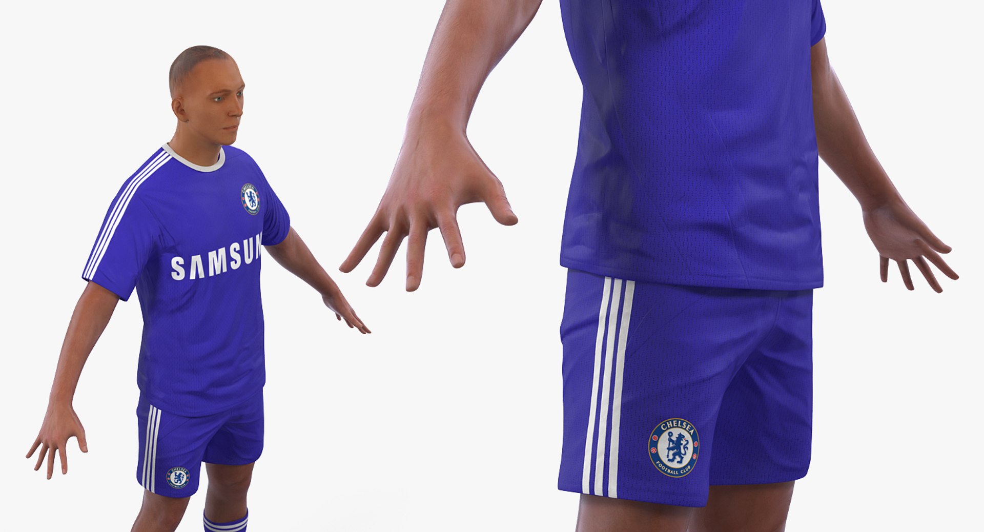 3D soccer football player chelsea - TurboSquid 1304946