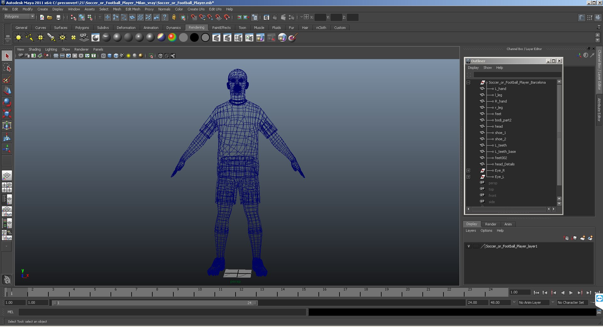 3D soccer football player chelsea - TurboSquid 1304946